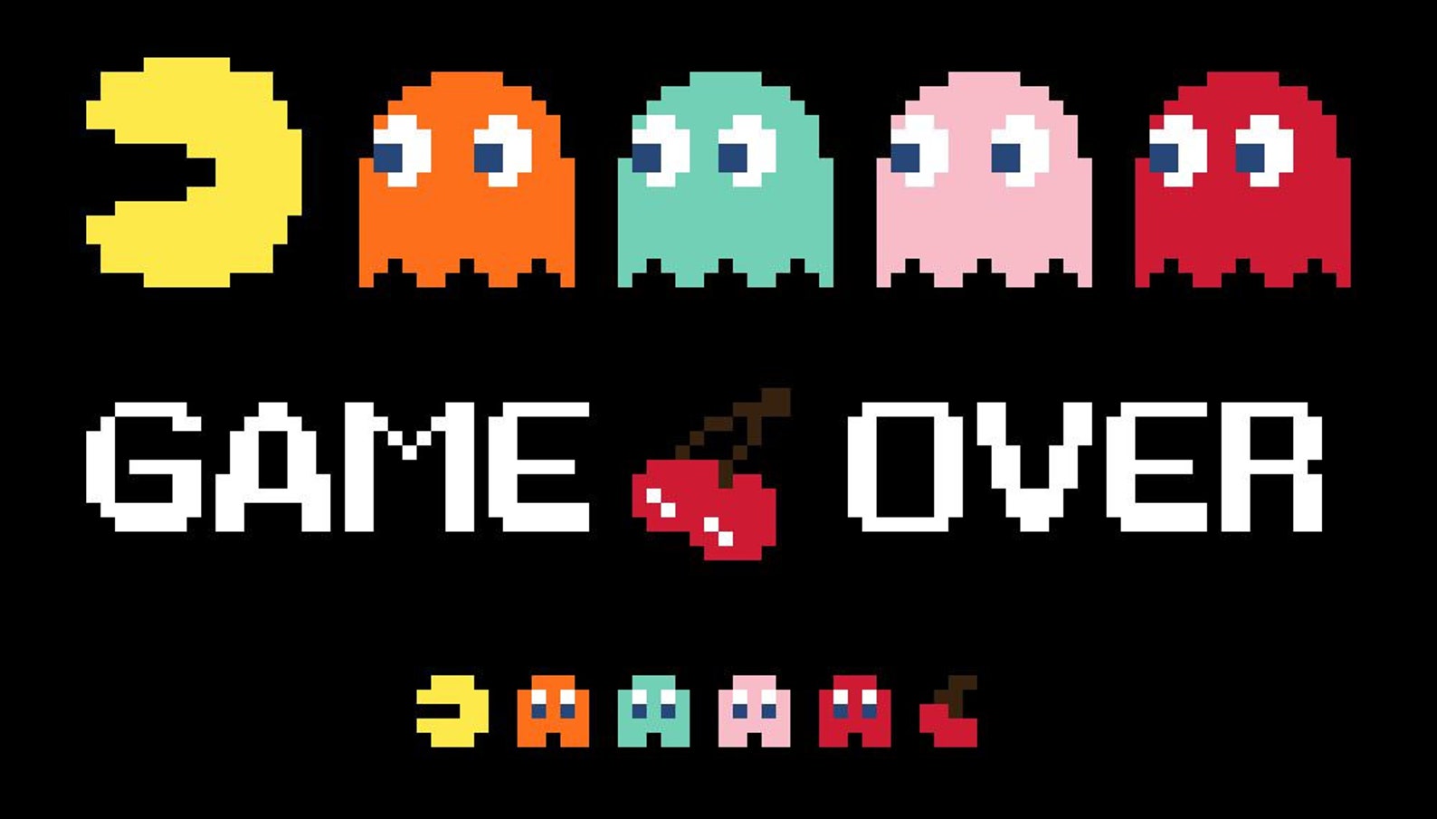 Pacman GAME OVER - Cross Stitch PDF Pattern, Digital Design - Etsy