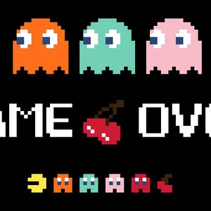 Pacman GAME OVER - Cross Stitch PDF Pattern, Digital Design - Etsy