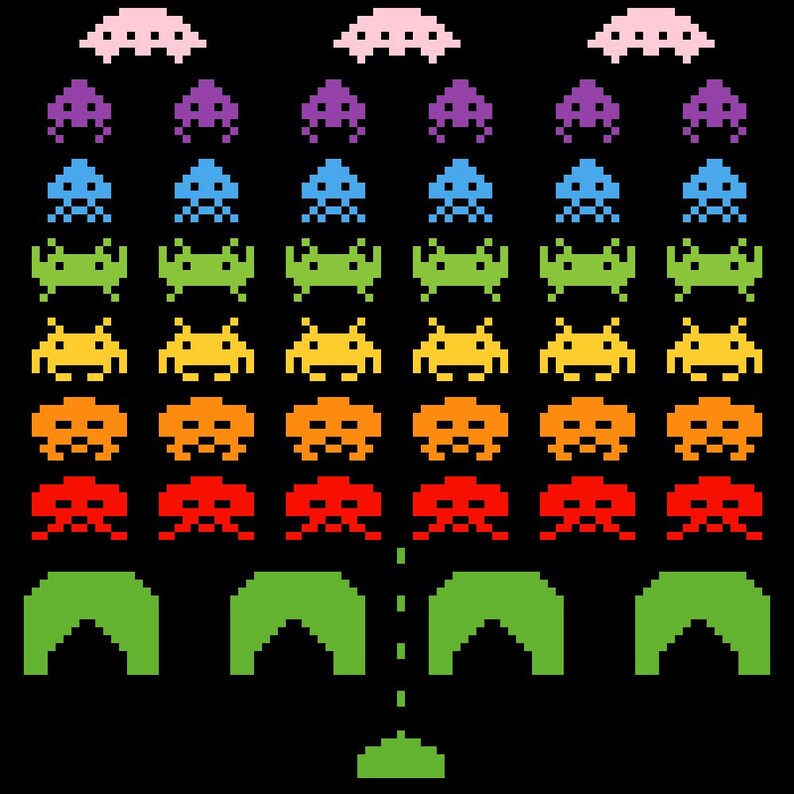 Space Invaders - Cross Stitch PDF Pattern, Digital Design - Etsy