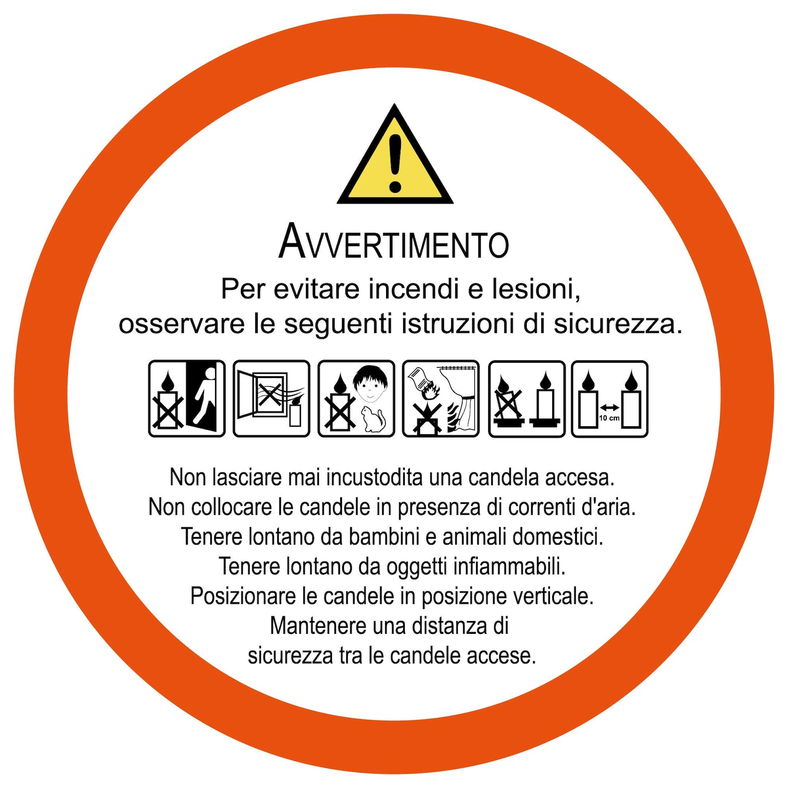 Italian Warning Labels for Candles | Scalable and Editable | Text in ...