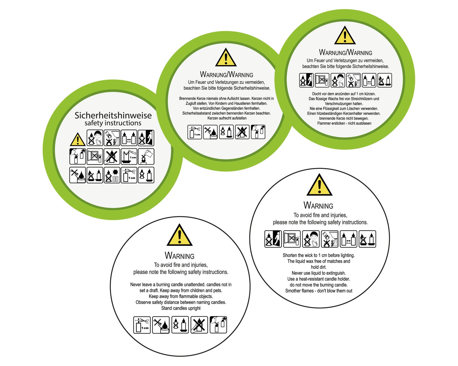 Warning Labels for Candles | Freely Scalable and Editable | Vector File ...