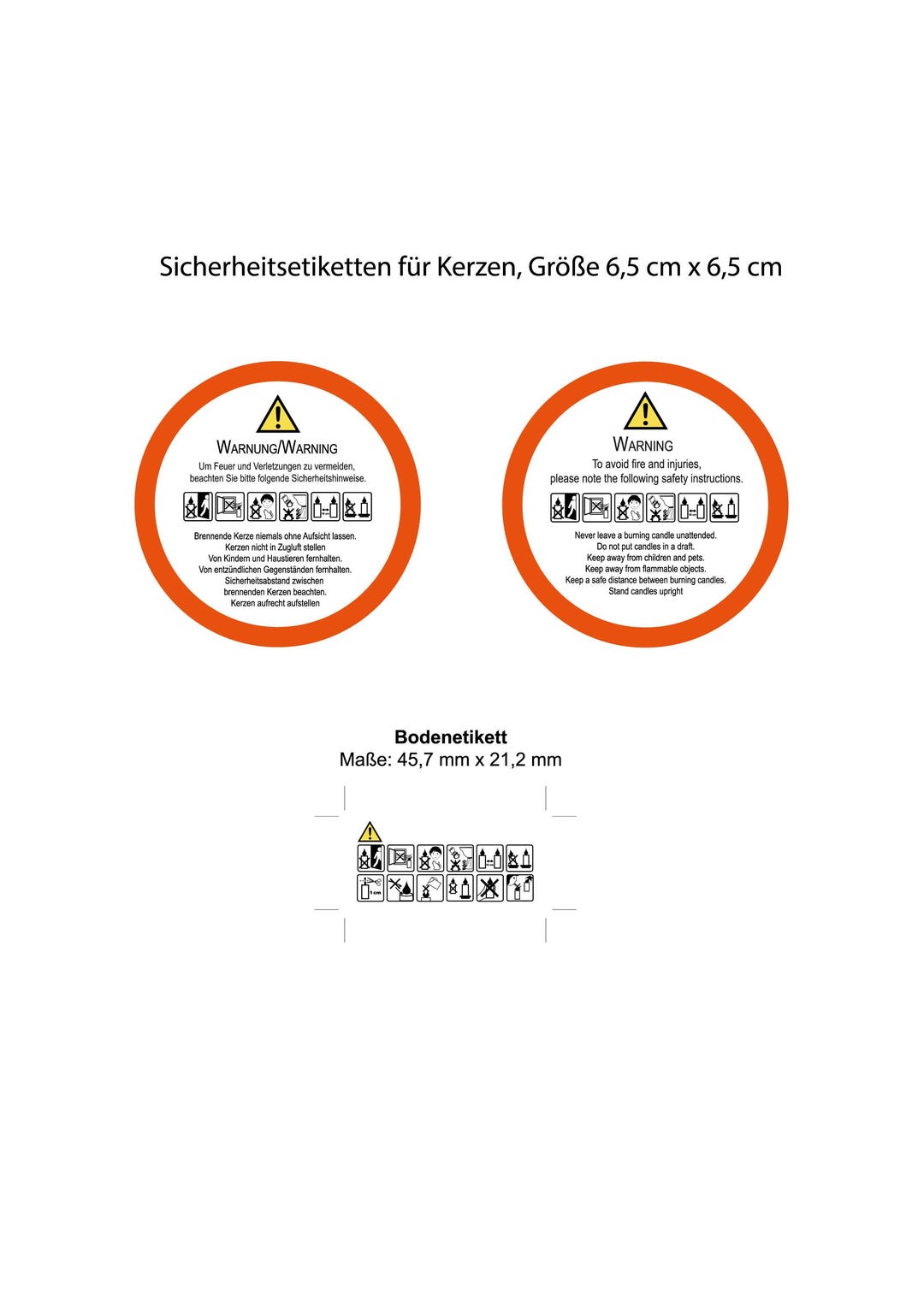 Warning Labels in German and English for Candles | Scalable and ...