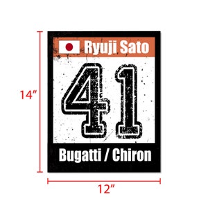 Custom Retro Racing Numbers Sticker Autocross Magnet Vinyl Decal Name ...