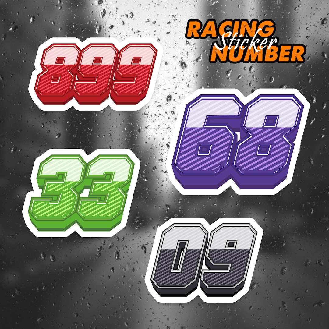 Motorcycle Racing Number Stickers 1pc Custom Car Decal for Ninja H2R ...