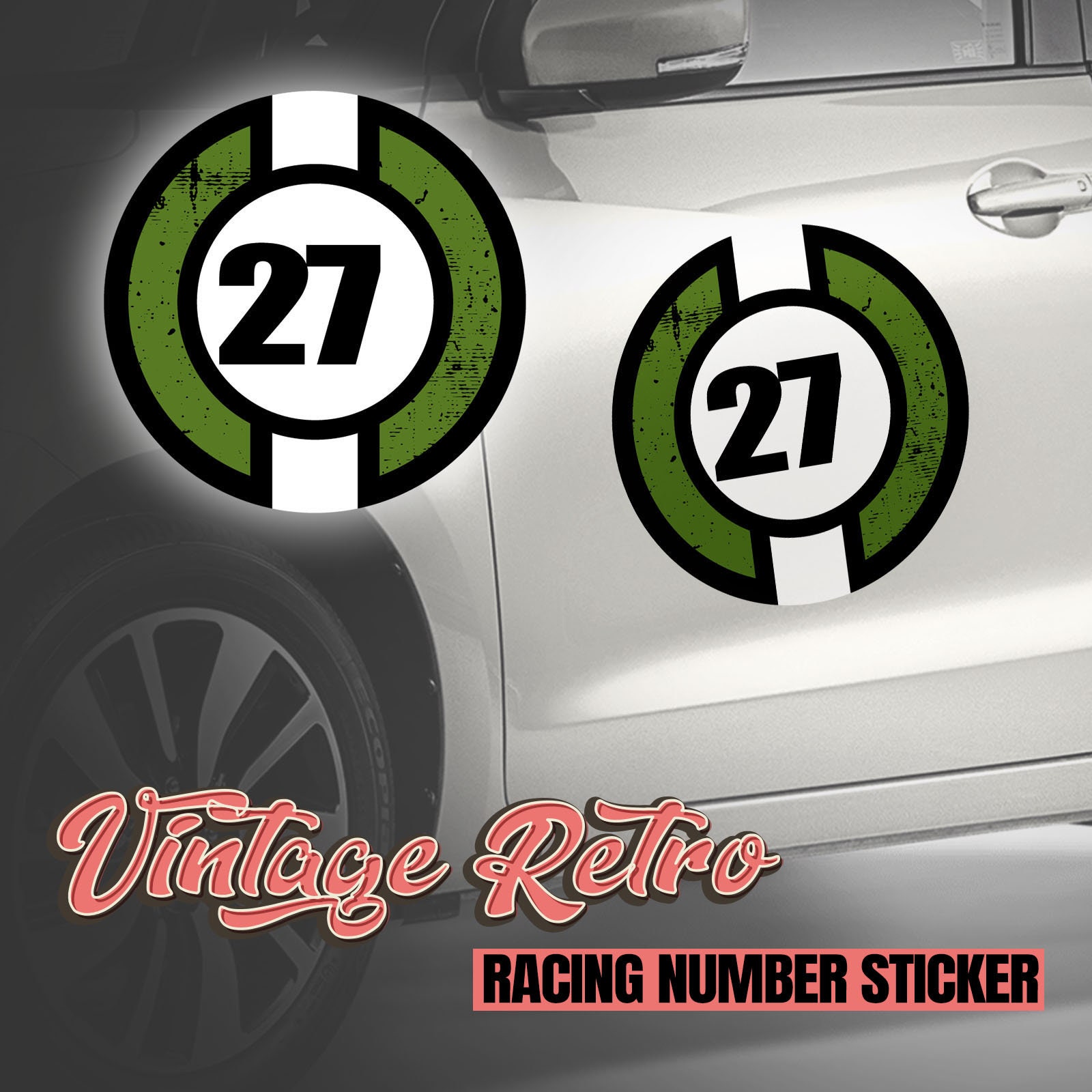 Vintage Racing Number Decals