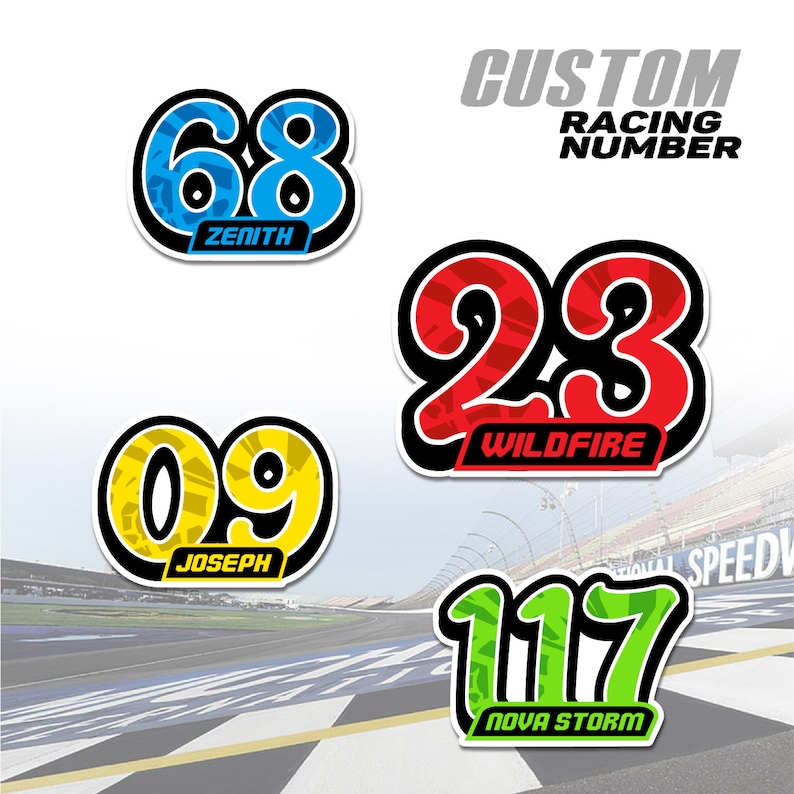 2 Pcs Custom Race Number Car Decals – Autocross Racing Vinyl Sticker - Etsy