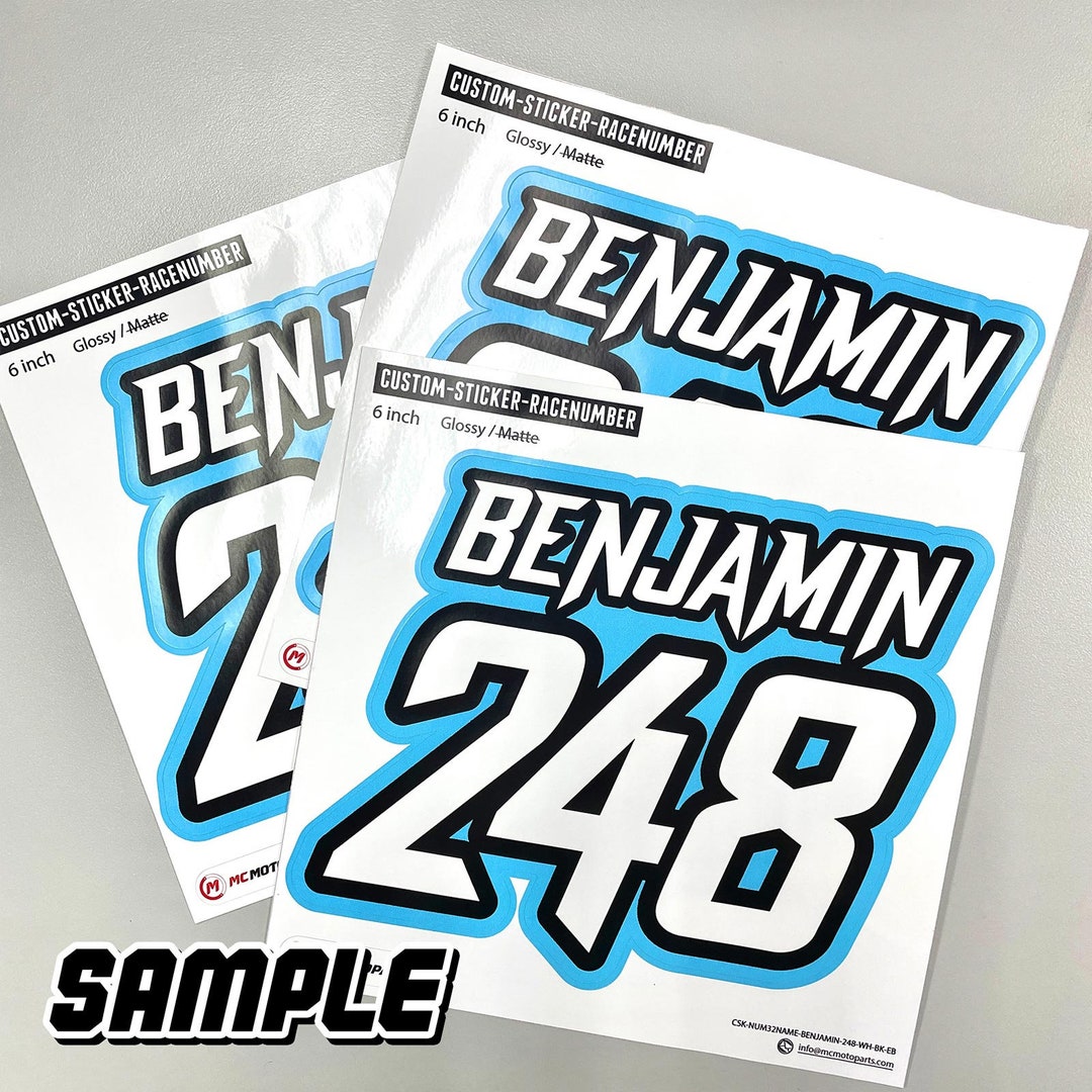 1pc Custom Motorcycle Racing Number Sticker Dash Horizon for Ninja ZX ...