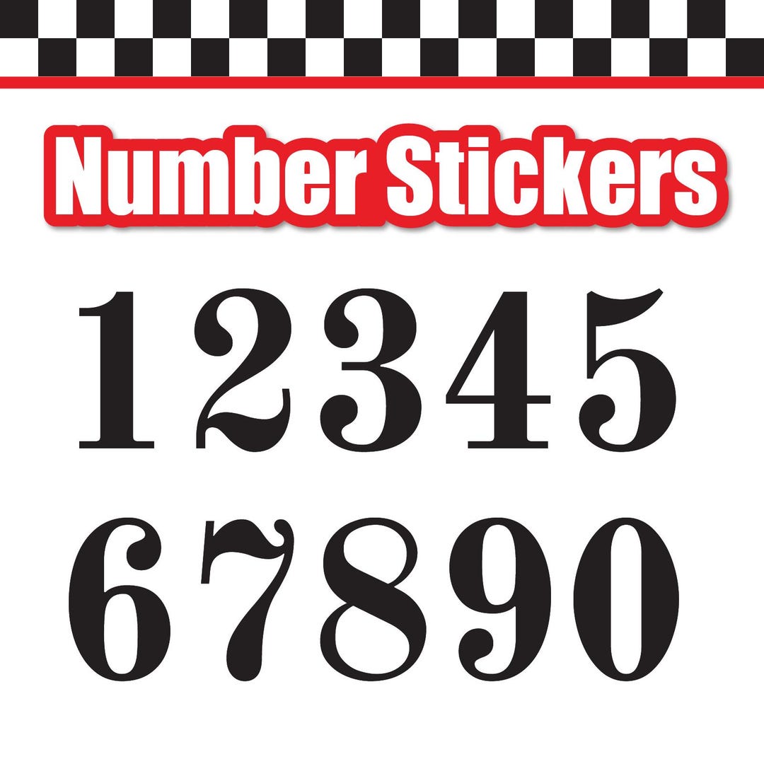 Single Number Decal Sticker Individual Numbers Color Solid Door Mailbox ...