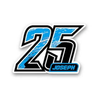 2pcs Autocross Custom Numbers Sticker Racing Car Decals Door Name ...