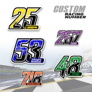 2pcs Autocross Custom Numbers Sticker Racing Car Decals Door Name ...