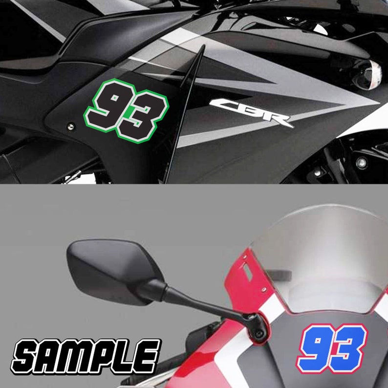Custom Motorcycle Racing Number Decal, High Speed Style - Etsy