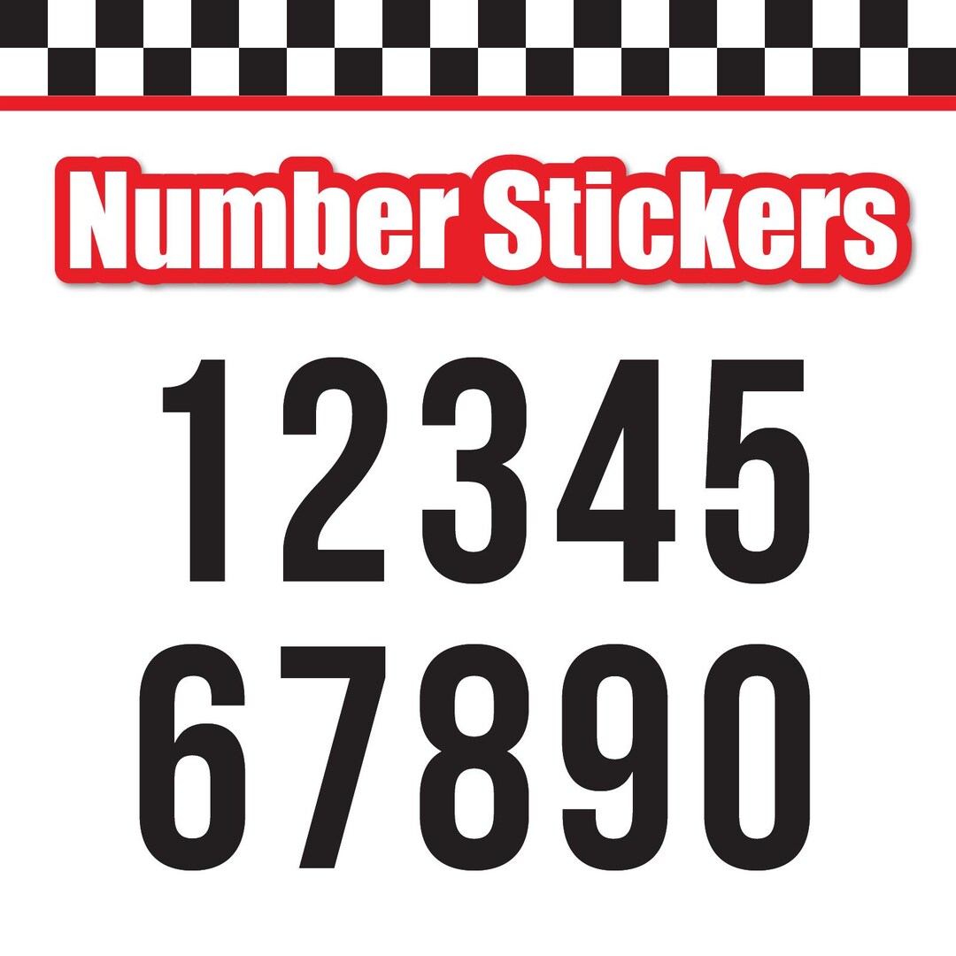 Single Number Decal Sticker Individual Numbers Color Solid Door Mailbox ...