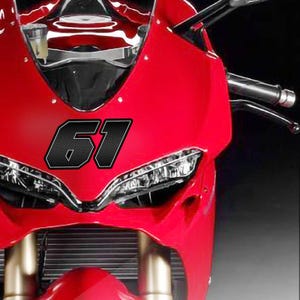 3pcs Motocross Racing Number Stickers Custom Track Day Vinyl Decals Car ...