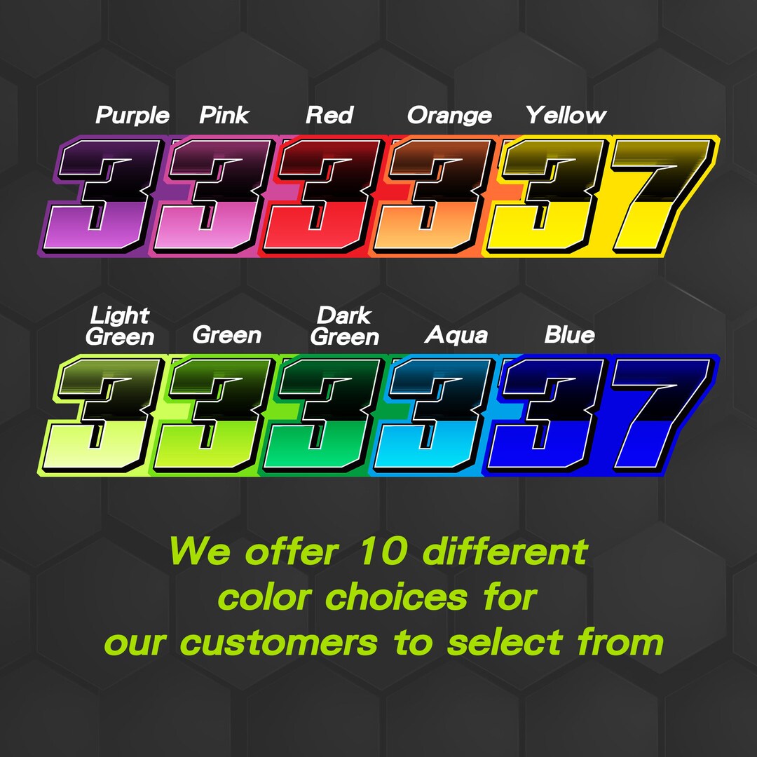 3 Pieces Custom Number Stickers Vinyl Decals Racing Track Day - Etsy