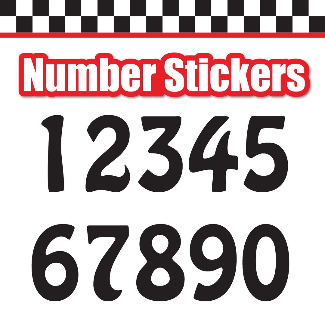 Single Number Decal Sticker Individual Numbers Color Solid Door Mailbox ...