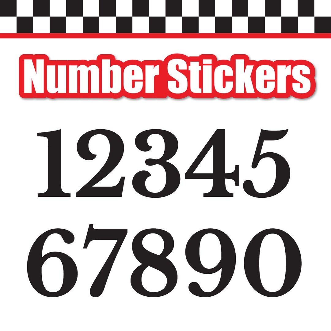 Single Number Decal Sticker Individual Numbers Color Solid Door Mailbox ...