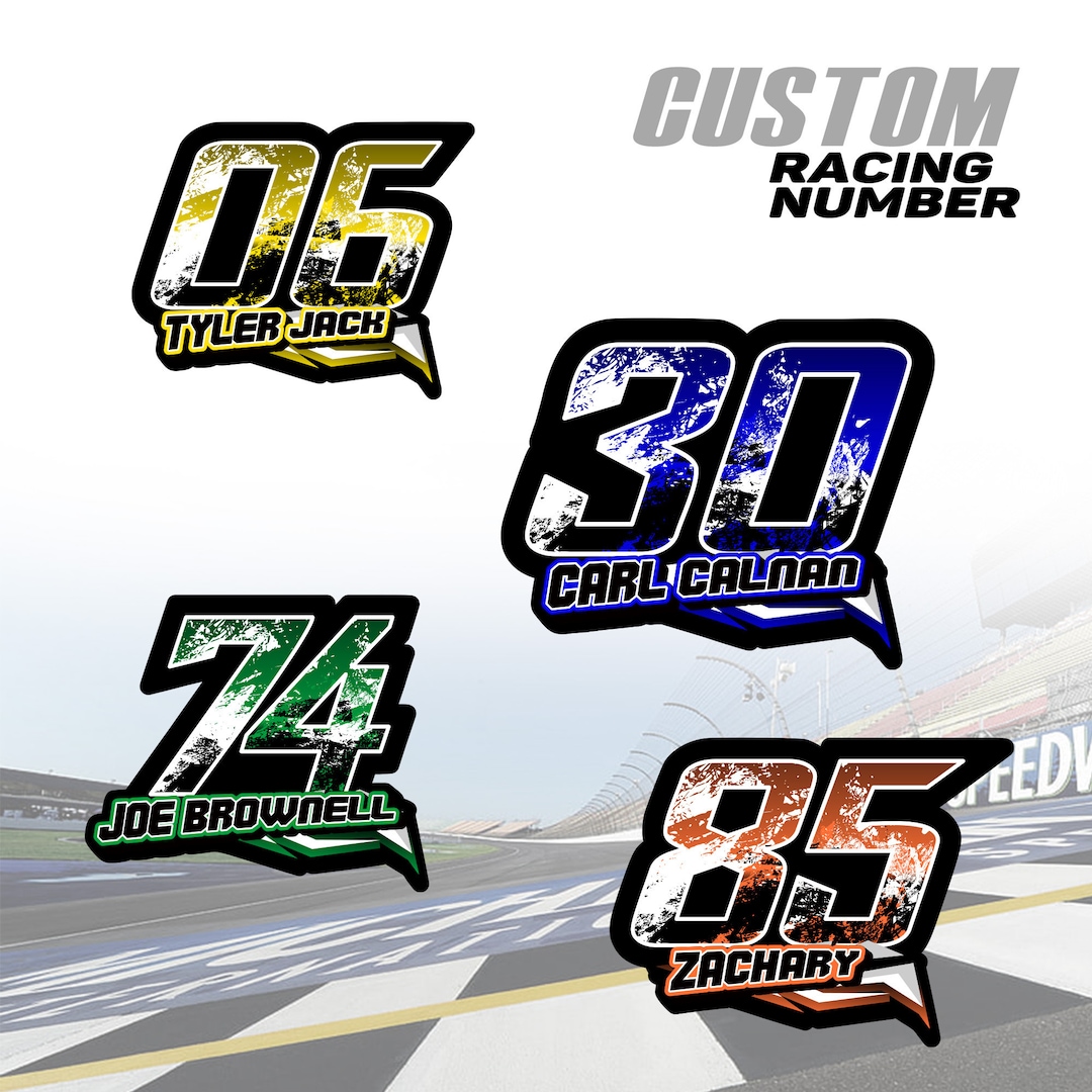 1 Piece Custom Car Racing Numbers Sticker Race Car Decal Autocross Vinyl 6" 12" 14" 16 Inch T11 ...