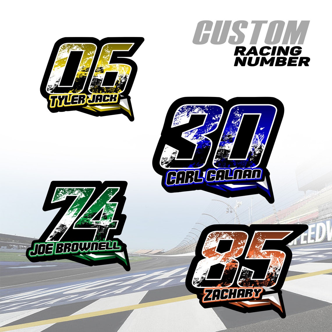 Custom Race Car Number Decal - Autocross Vinyl Sticker - Etsy