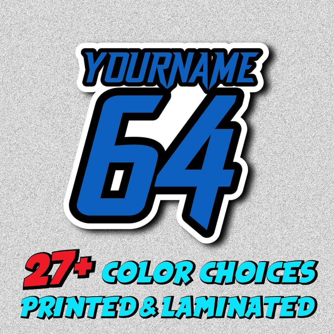 1pc Custom Motorcycle Racing Number Stickers MX Motocross Decals Dash ...