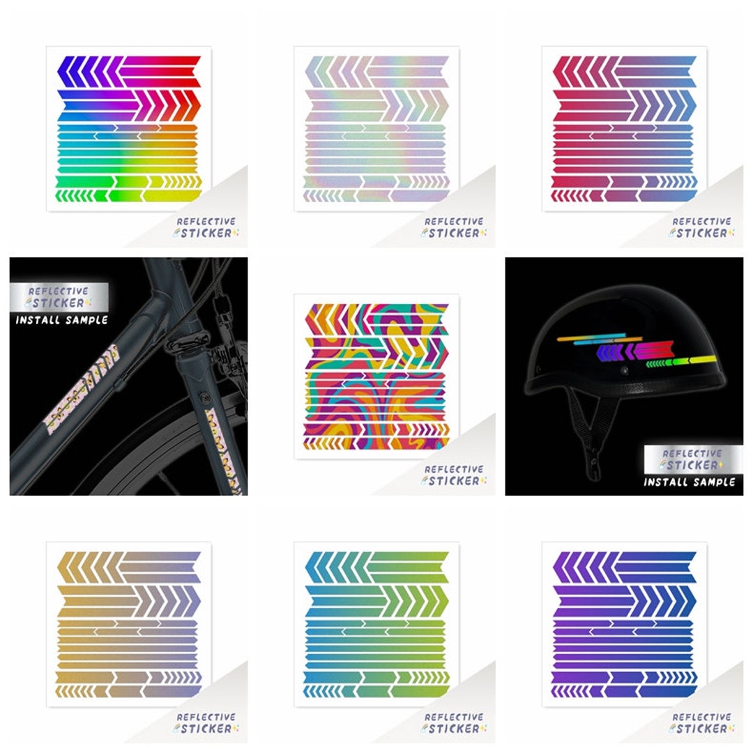 Reflective Helmet Sticker Bicycle Frame Sticker Decals Cut Graphic ...