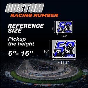 2pcs Autocross Custom Numbers Sticker Racing Car Decals Door Name ...