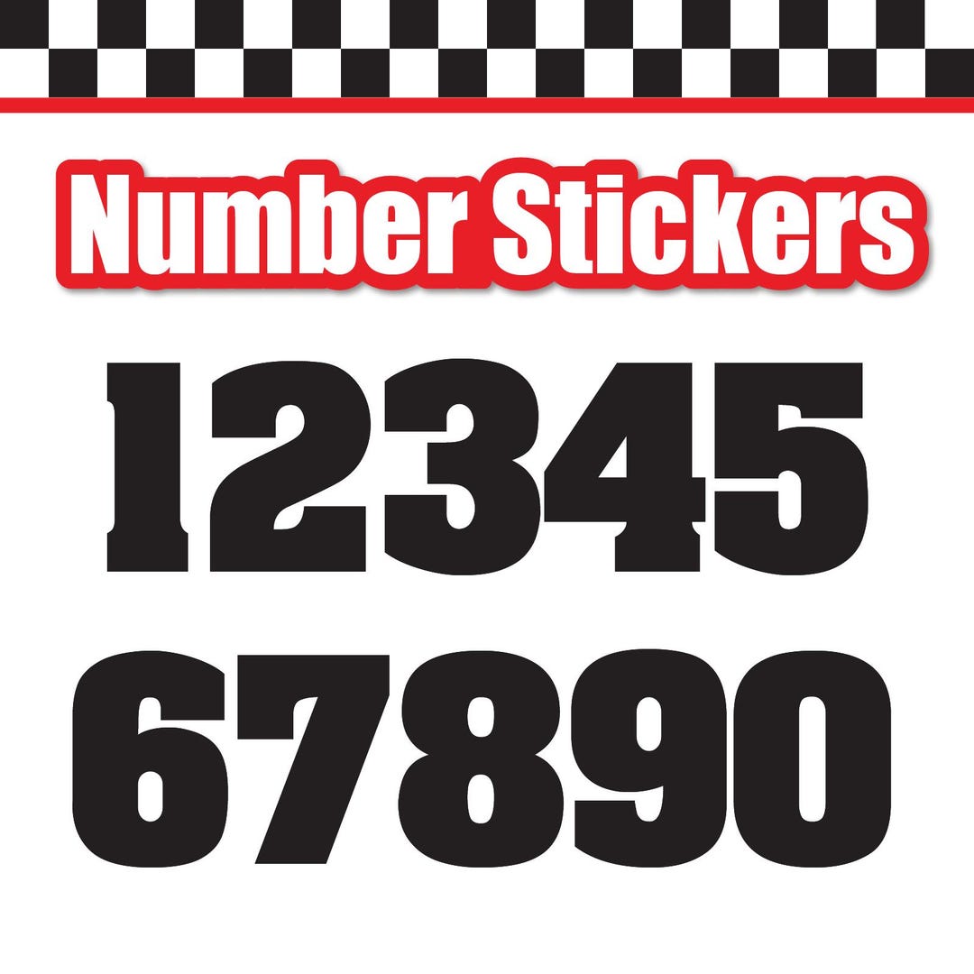 Single Number Decal Sticker Individual Numbers Color Solid Door Mailbox ...