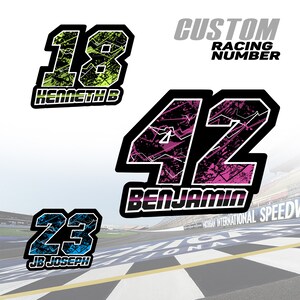 1 Piece Custom Autocross Decal Car Number Sticker Race Decal Letter ...