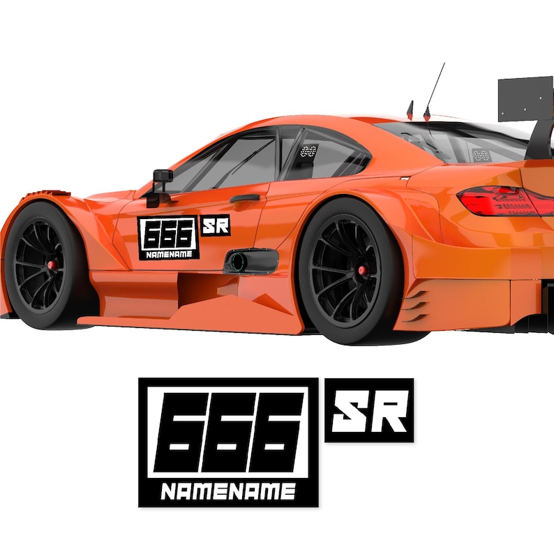 Custom SCCA Racing Number Sticker – Solid Color Autocross Decals (2 ...