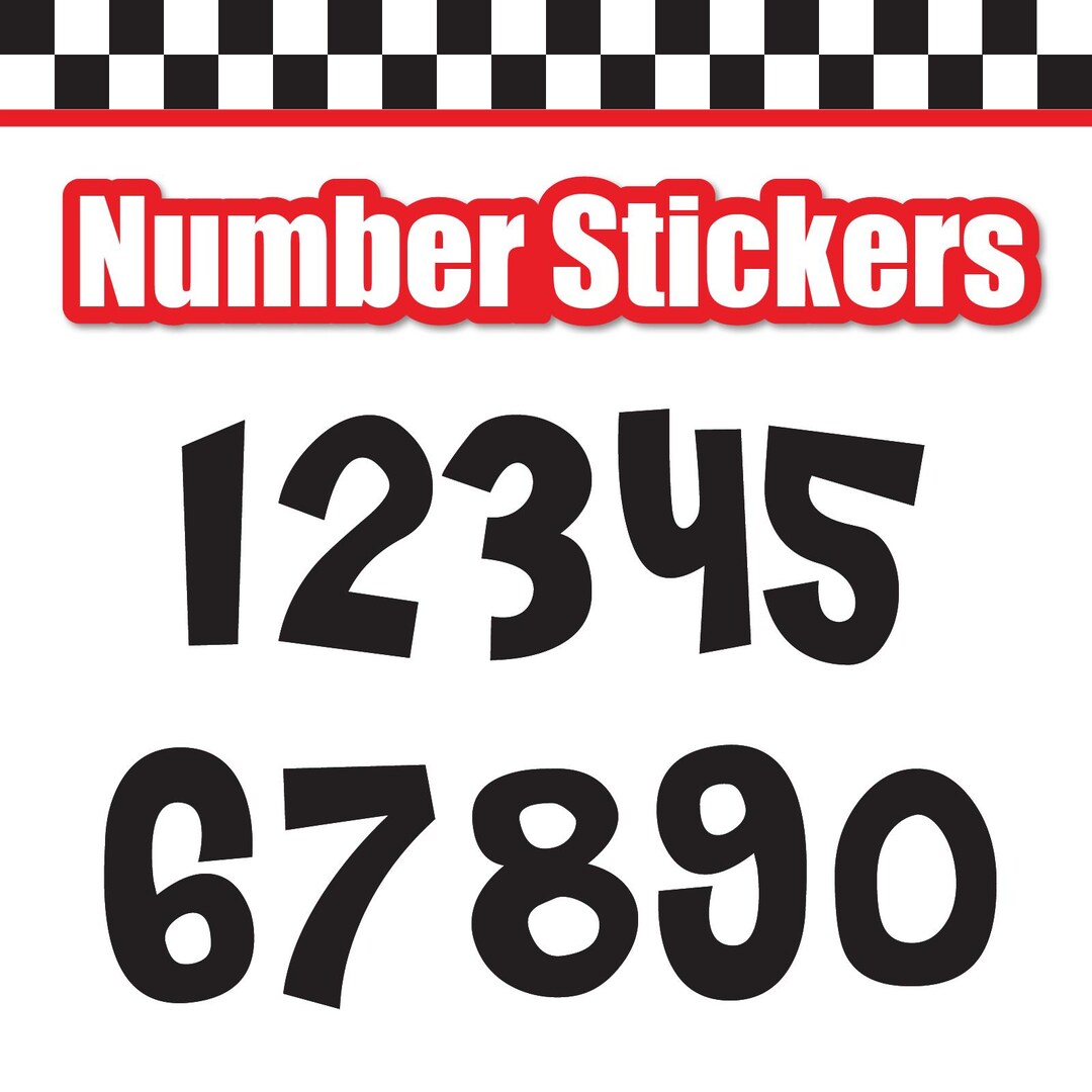 Custom Number Decal Stickers - Solid Cheri Font, Mailbox Numbers (set ...