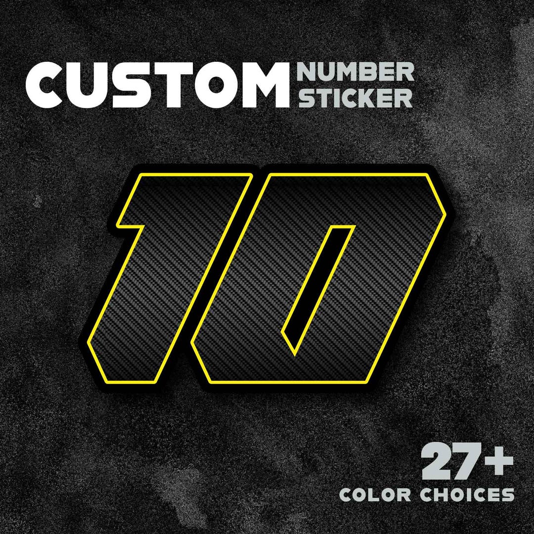 3pcs Motocross Racing Number Stickers Custom Track Day Vinyl Decals Car ...