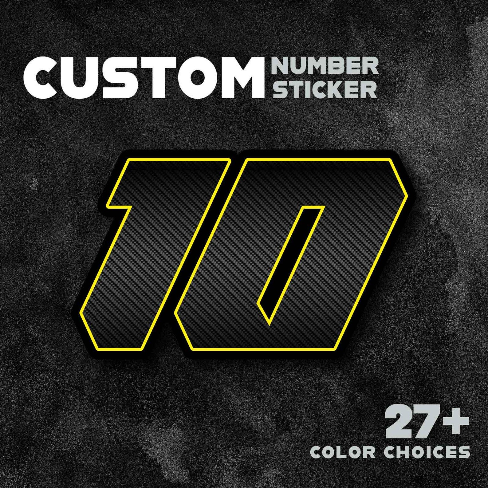 Custom Race Number Stickers, Carbon Fiber Style, MX, Car (3 Pieces) - Etsy
