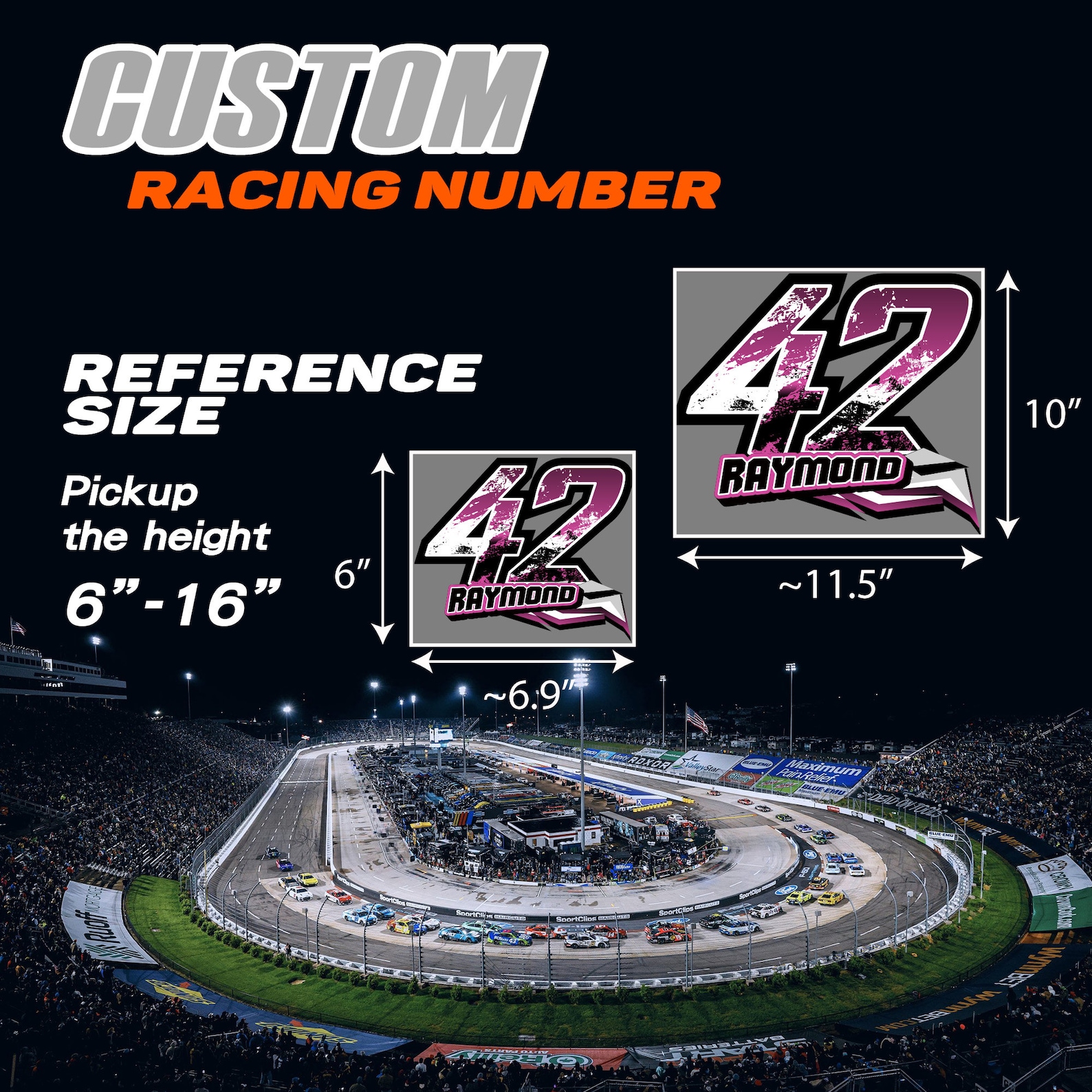 Custom Race Car Number Decal - Autocross Vinyl Sticker (1pc.) - Etsy