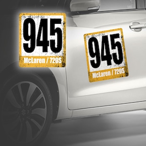 Autocross Racing Numbers Sticker Retro Custom Magnet Vinyl Decal Make ...