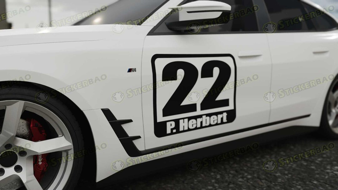 Racing Autocross Numbers Sticker Custom Name Vinyl Magnet Decal 2 ...