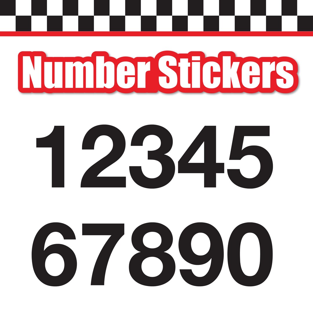 Single Number Decal Sticker Individual Numbers Color Solid Door Mailbox ...