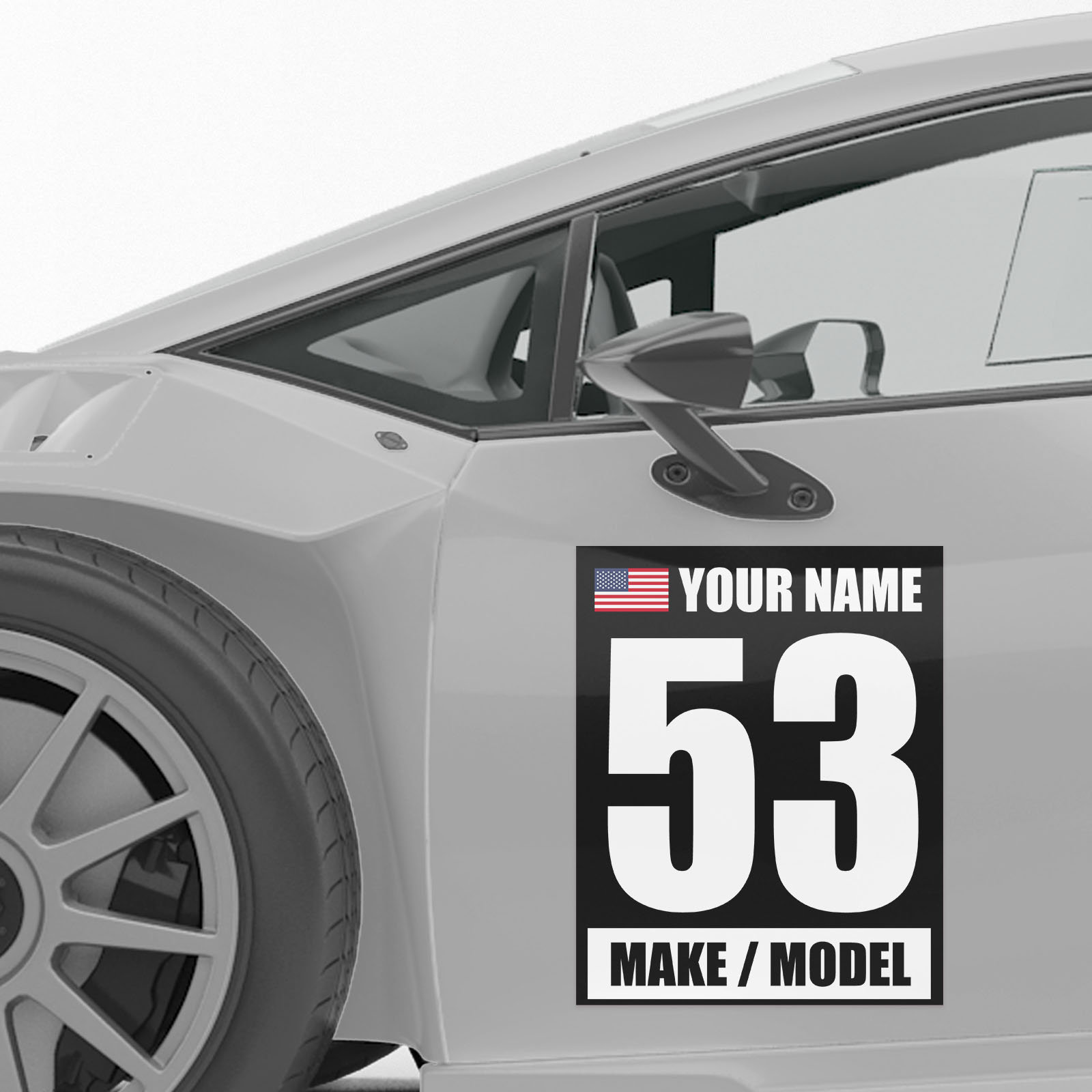 Racing Numbers Sticker Custom Autocross Vinyl Decal Name Make - Etsy