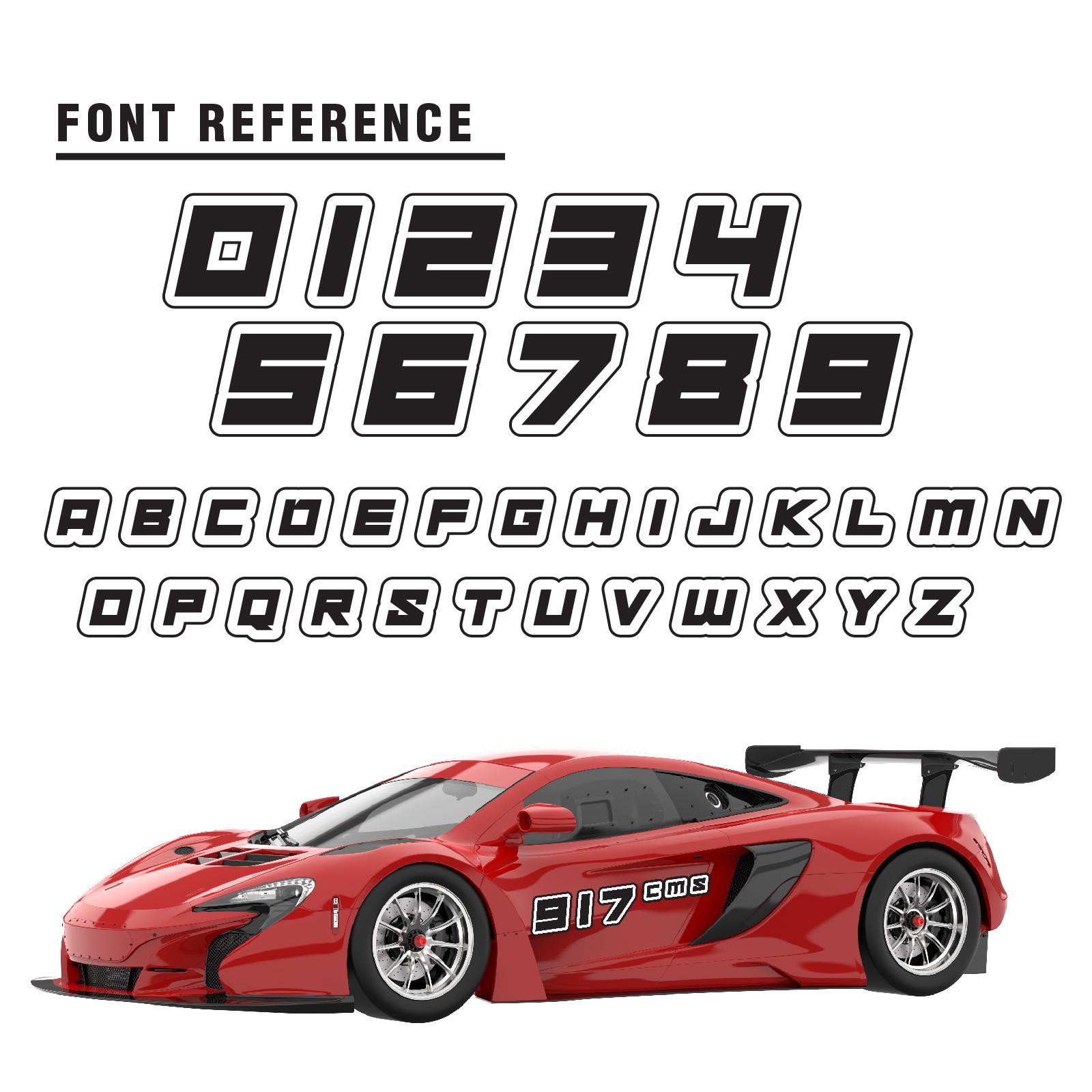 Custom SCCA Racing Number Decal – Car Autocross Sticker, Magnet, 2 Sets ...