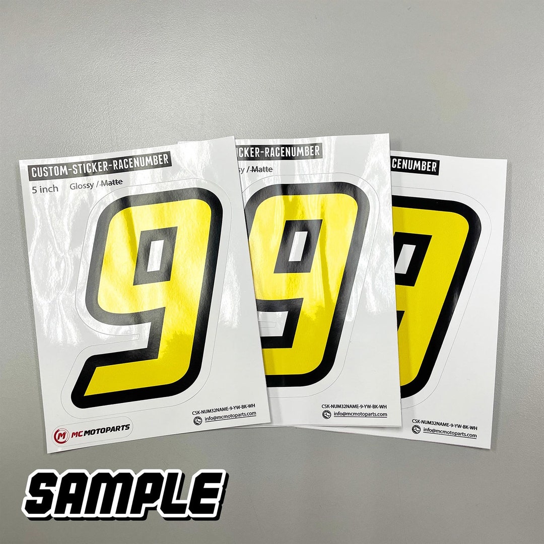 1pc Custom Motorcycle Number Stickers Racing Decals Dash Horizon for ZX ...