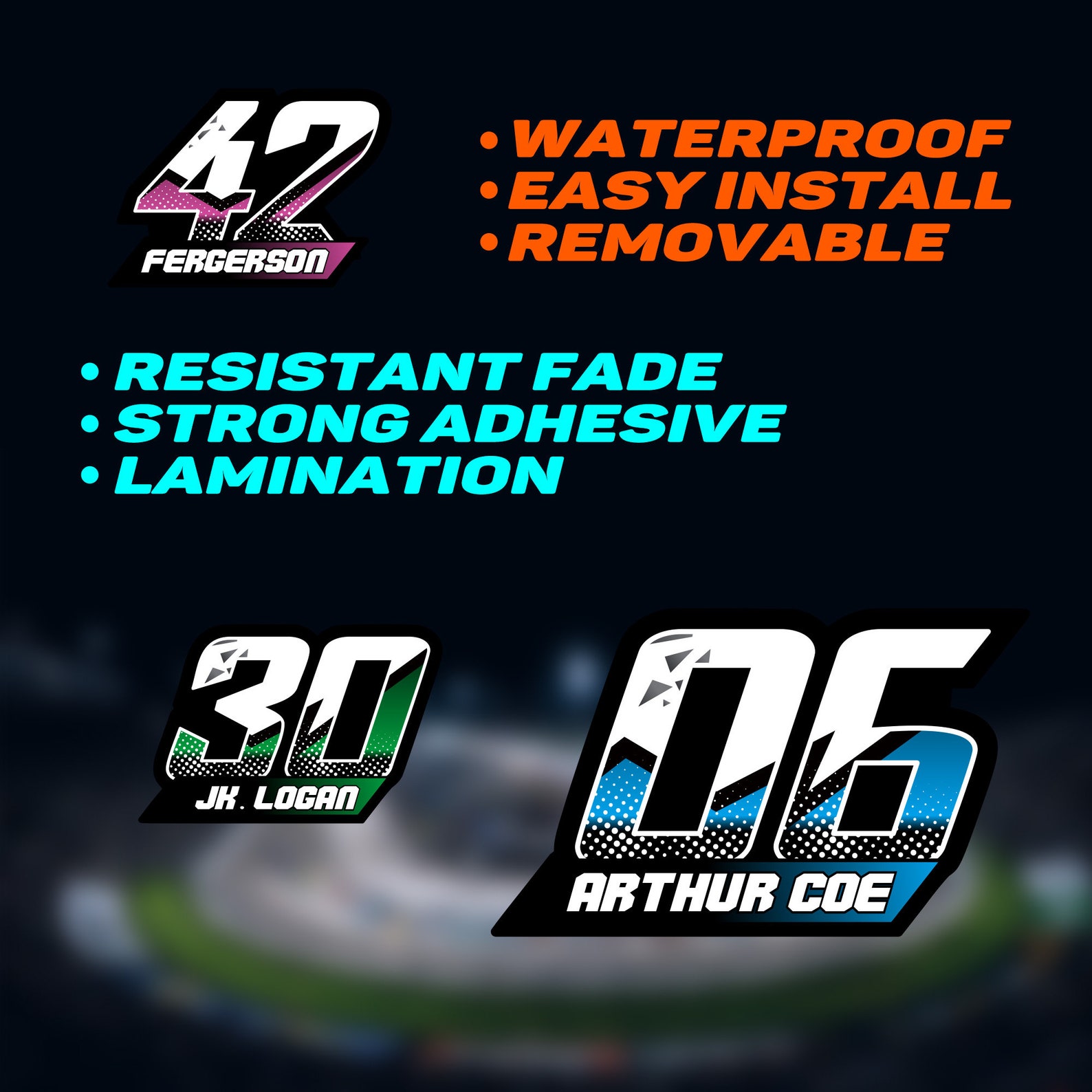 Custom Autocross Car Racing Number Decal, Vinyl Sticker (6-16 Inch) - Etsy