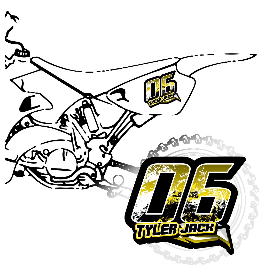 3 Pieces Custom Racing Motocross Dirt Bike Number Decals Vinyl Stickers ...