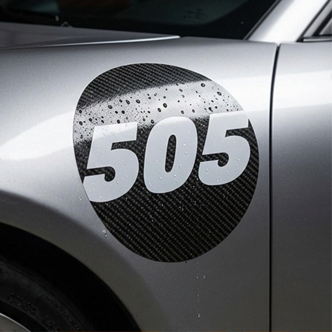 Carbon Fiber Style Race Car Number Decals | Hollow Cut-out, Slanted ...