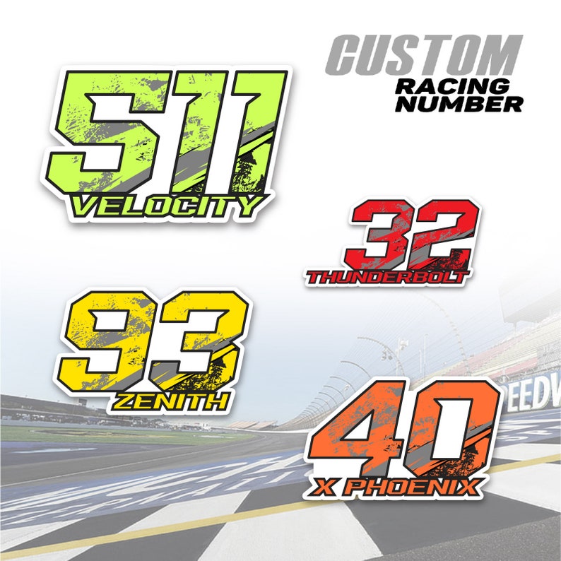 Custom Racing Number Decals - Autocross Car Door Stickers (set of 2) - Etsy