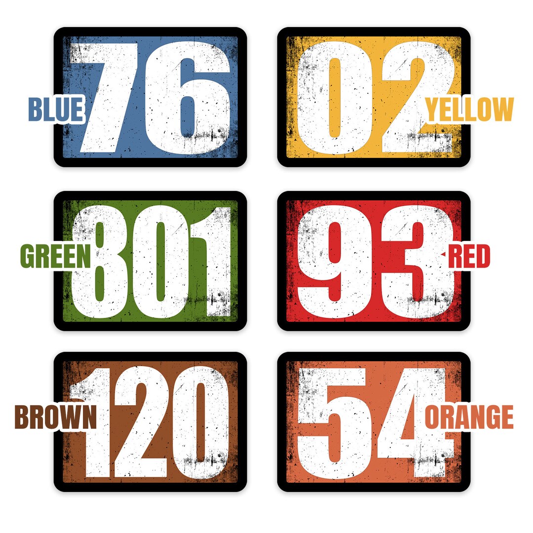 Custom Autocross Retro Car Racing Numbers Sticker Vinyl Magnet Decal 2 ...
