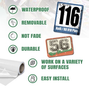 Custom Retro Racing Numbers Sticker Autocross Magnet Vinyl Decal Name ...