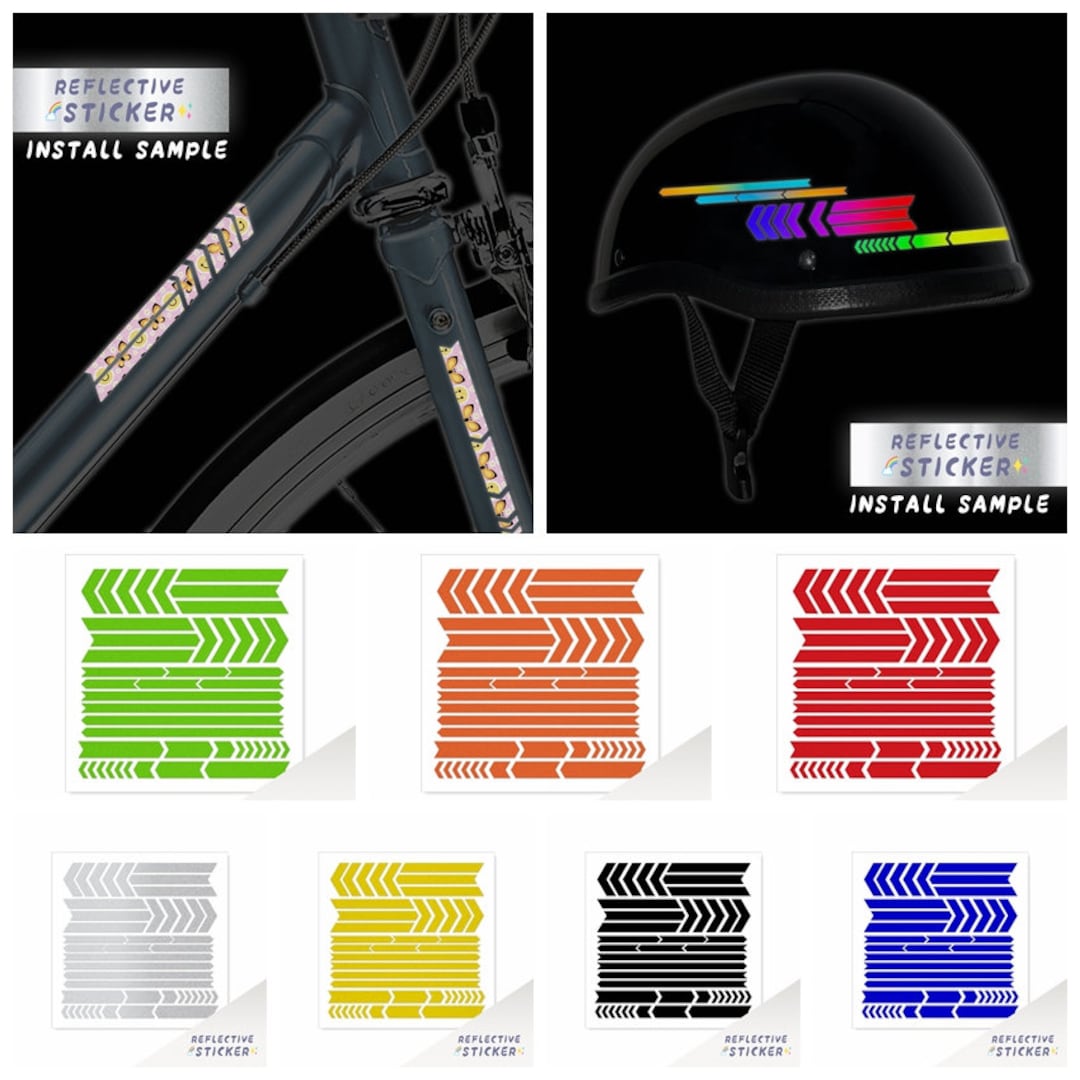 Reflective Bike Sticker Helmet Decorative DIY Decals Vinyl - Etsy
