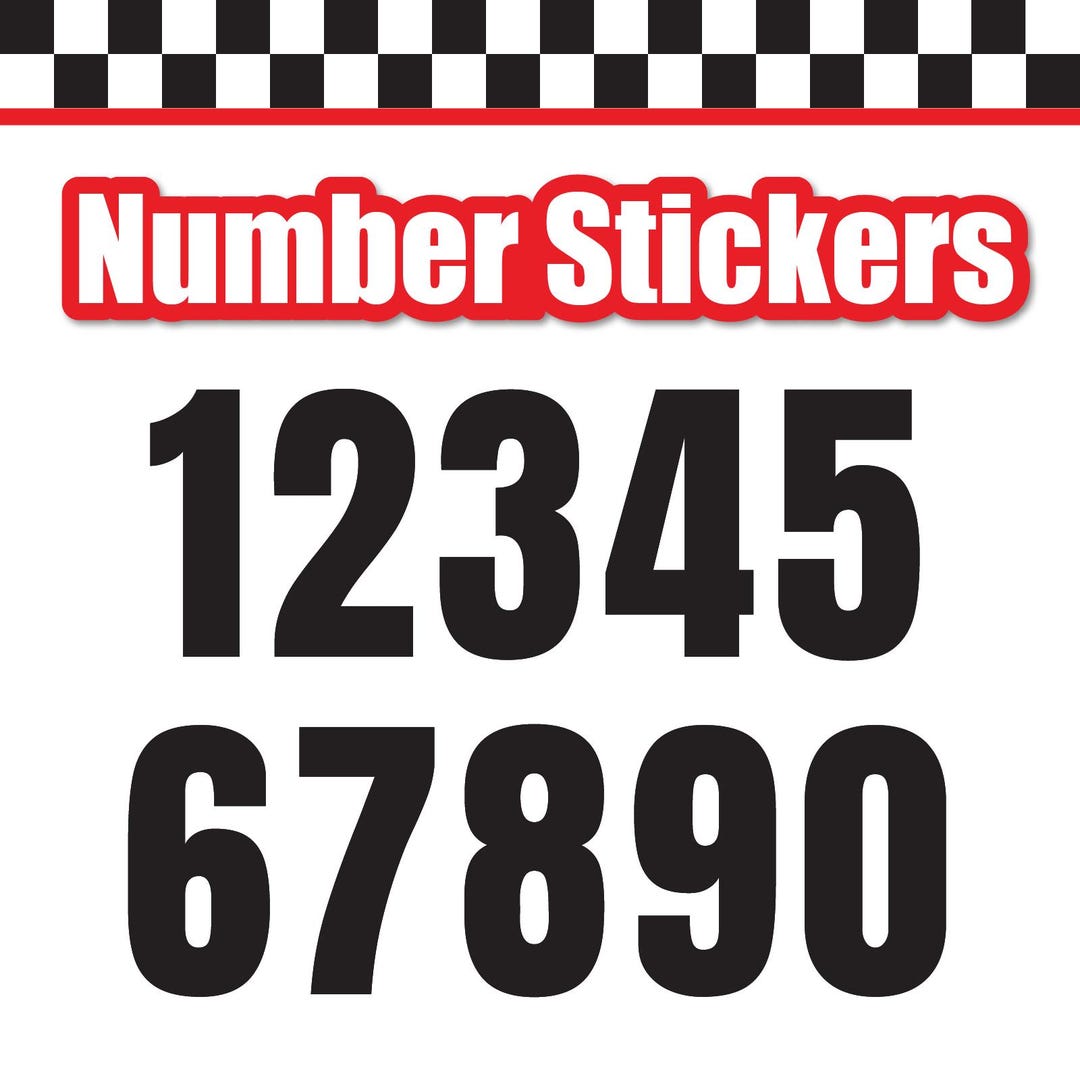 Single Number Decal Sticker Individual Numbers Color Solid Door Mailbox ...