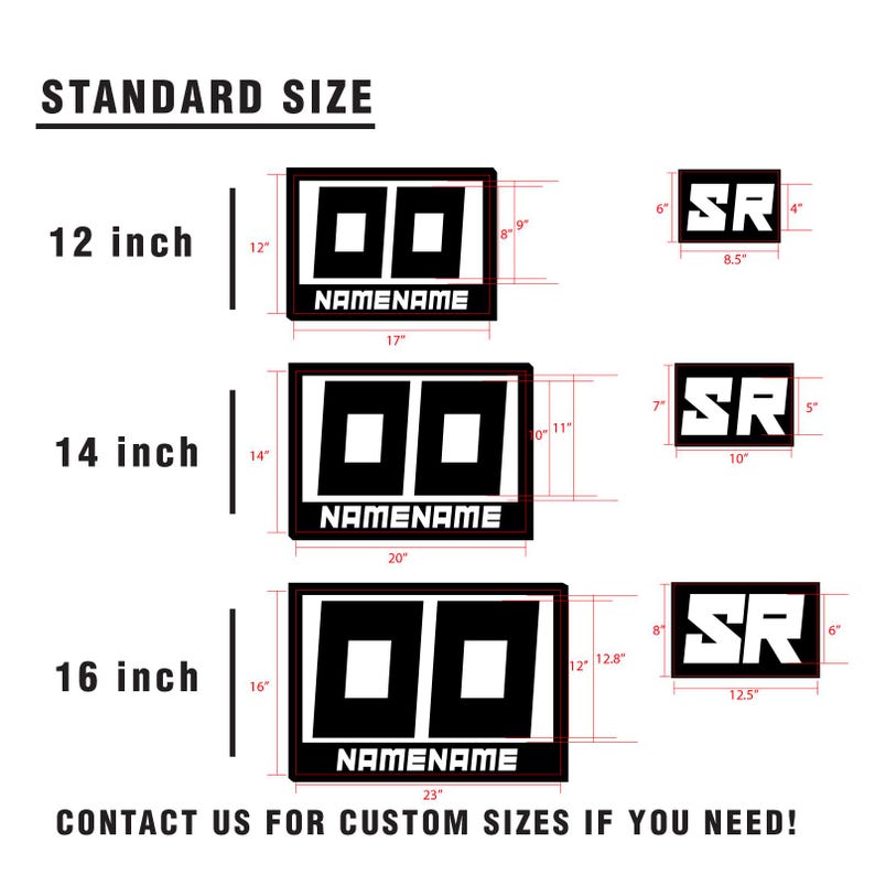 Custom SCCA Racing Number Sticker – Solid Color Autocross Decals (2 ...