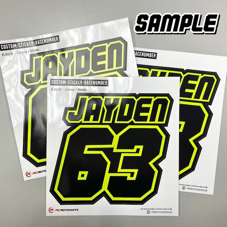 Custom Motorcycle Racing Number Decal Sticker (1pc.) - Etsy
