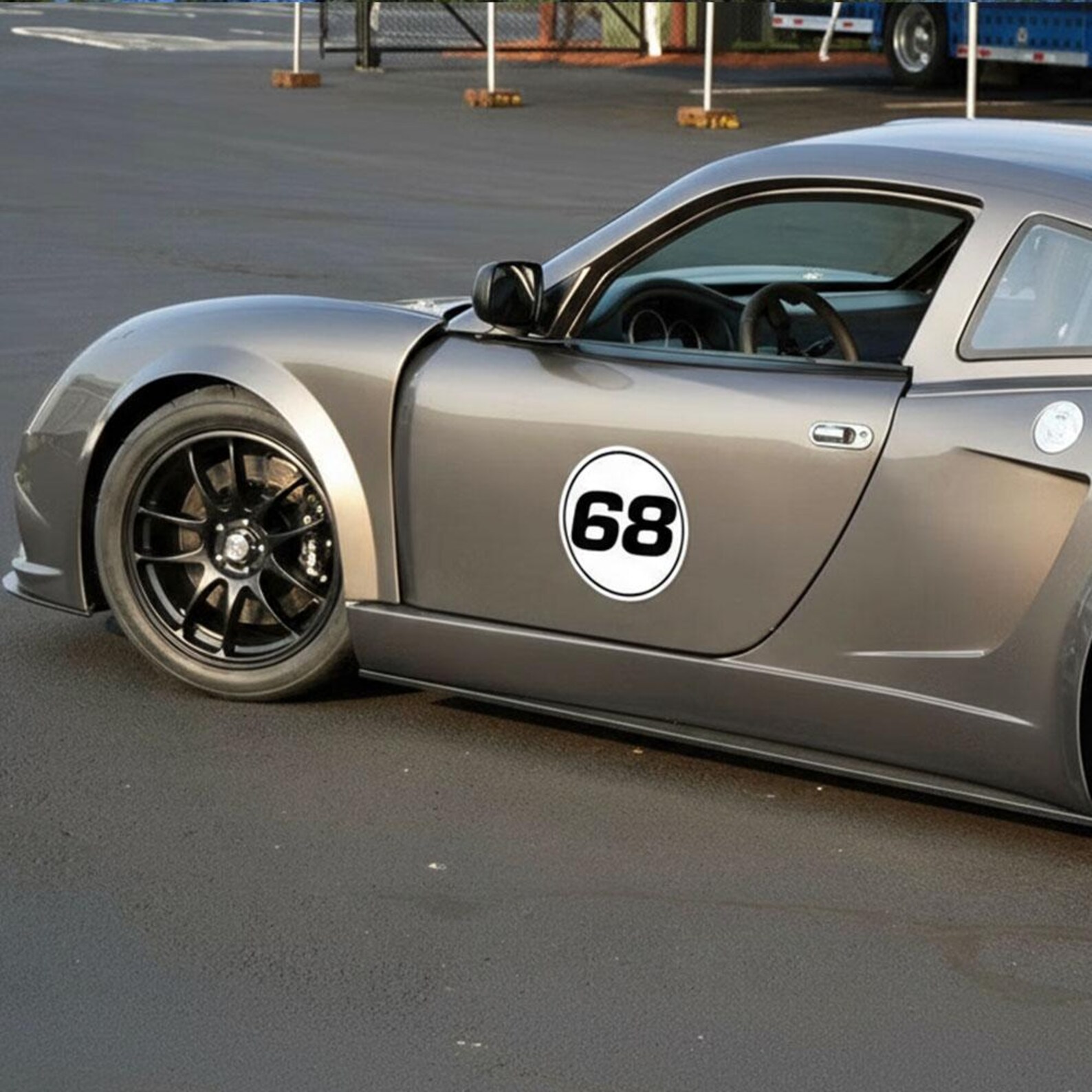Racing Number Decals for Autocross- Custom Vinyl or Magnet Circle (set ...