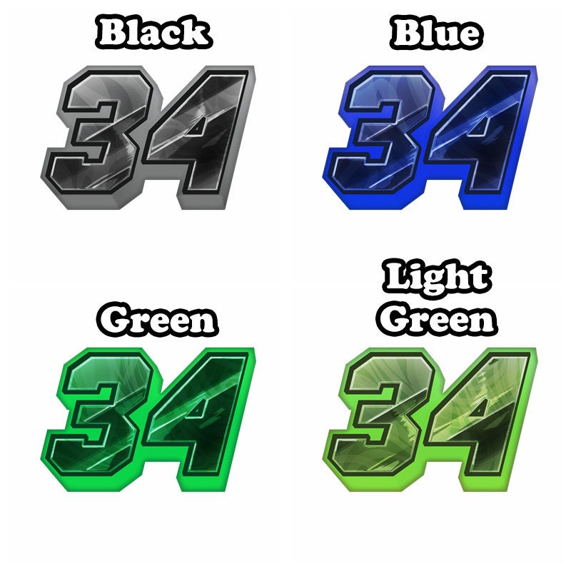 Custom Motorcycle Racing Number Sticker, Weatherproof Decal - Etsy